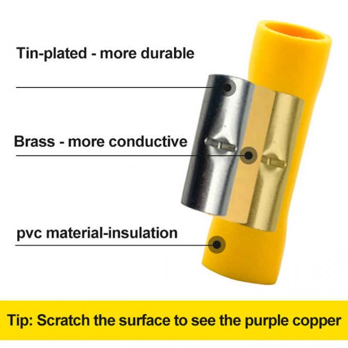 BV Type Pvc Insulated Butt Wire Connector Brass Wire Butt Splice ...