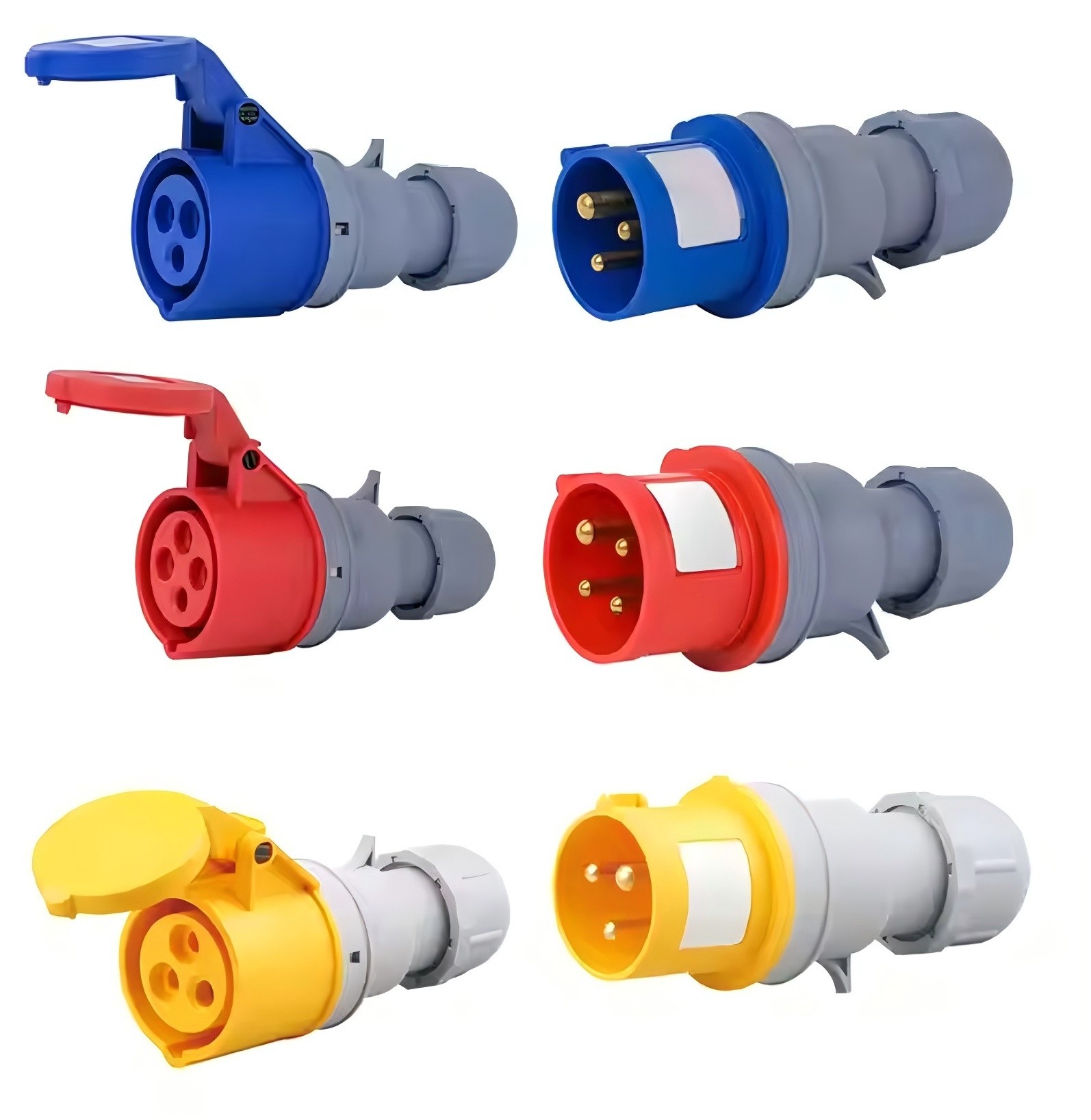 5X63 63A 5P Industrial Watertight Plugs And Sockets 5 Pin IP67 16A 32A ...